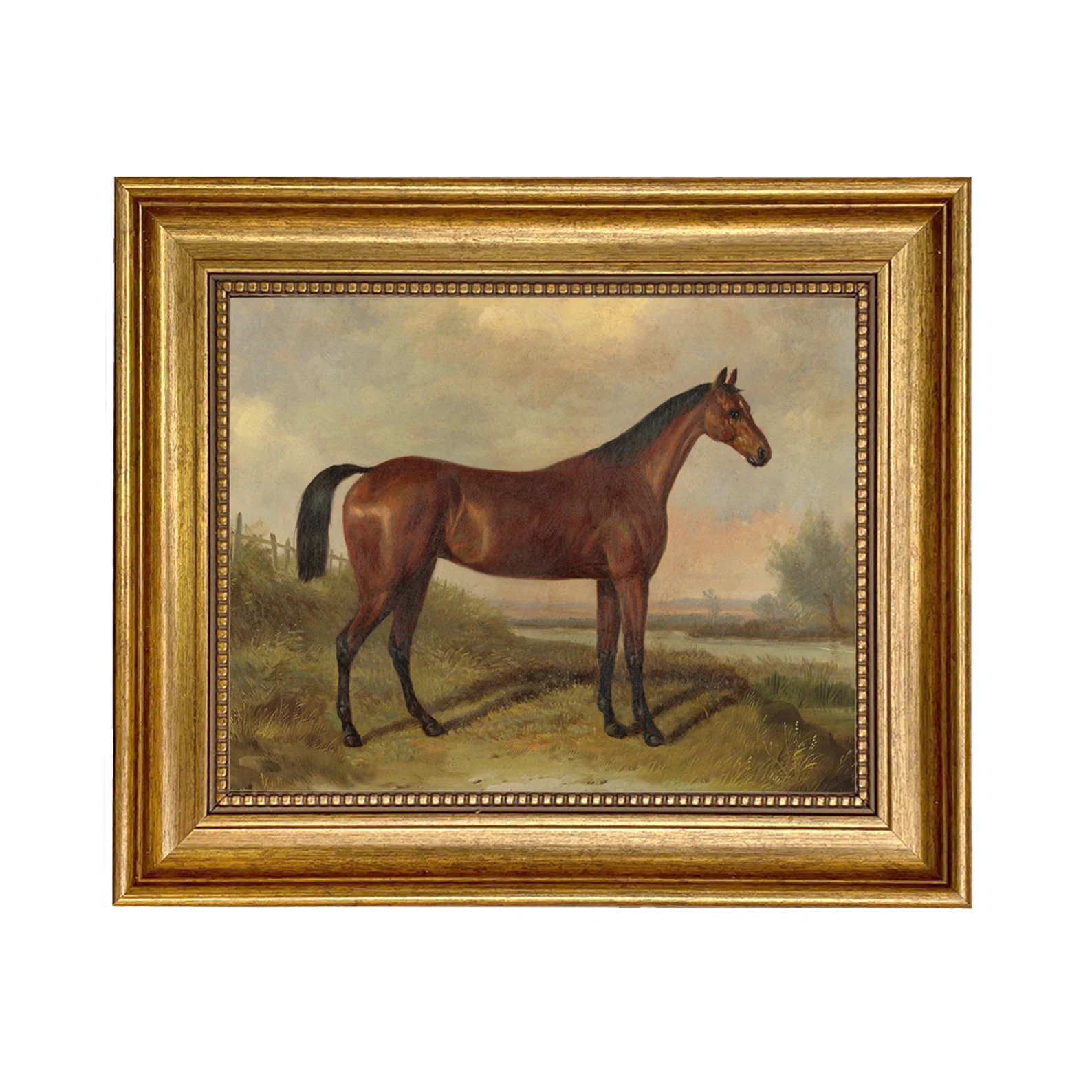 Hunter In a Landscape by William Barraud (c.1845) Oil Painting Print ...
